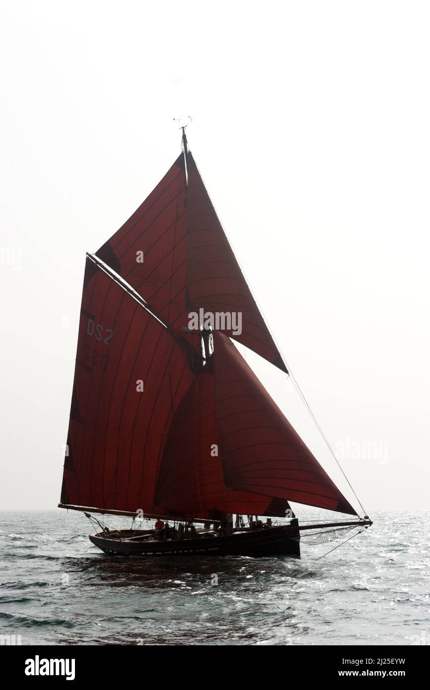 Pilot Cutter Jolie Brise in the 2005 Small Ships race, off Cowes Stock ...