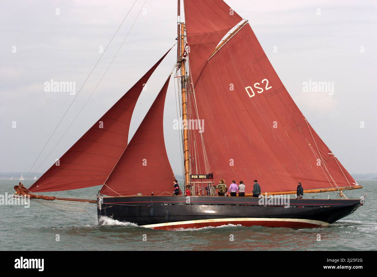 Pilot Cutter Jolie Brise in the 2005 Small Ships race, off Cowes Stock ...