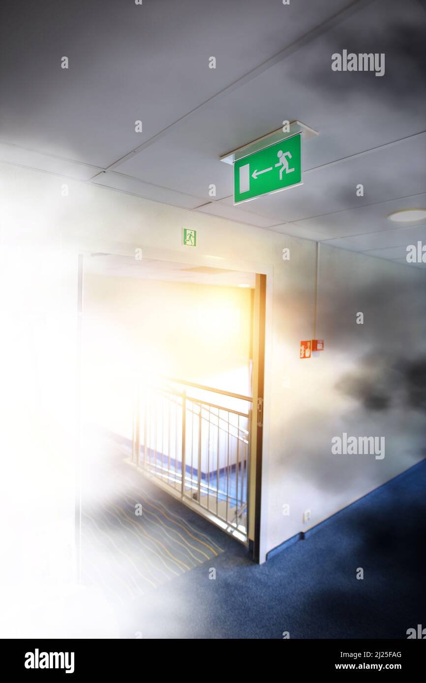 fire and smoke inside the building Stock Photo - Alamy