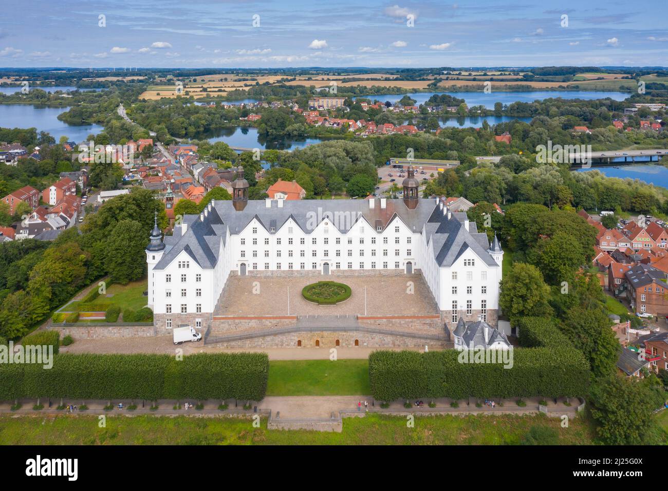 Aerial view of Ploen Castle. Schleswig-Holstein, Germany Stock Photo - Alamy