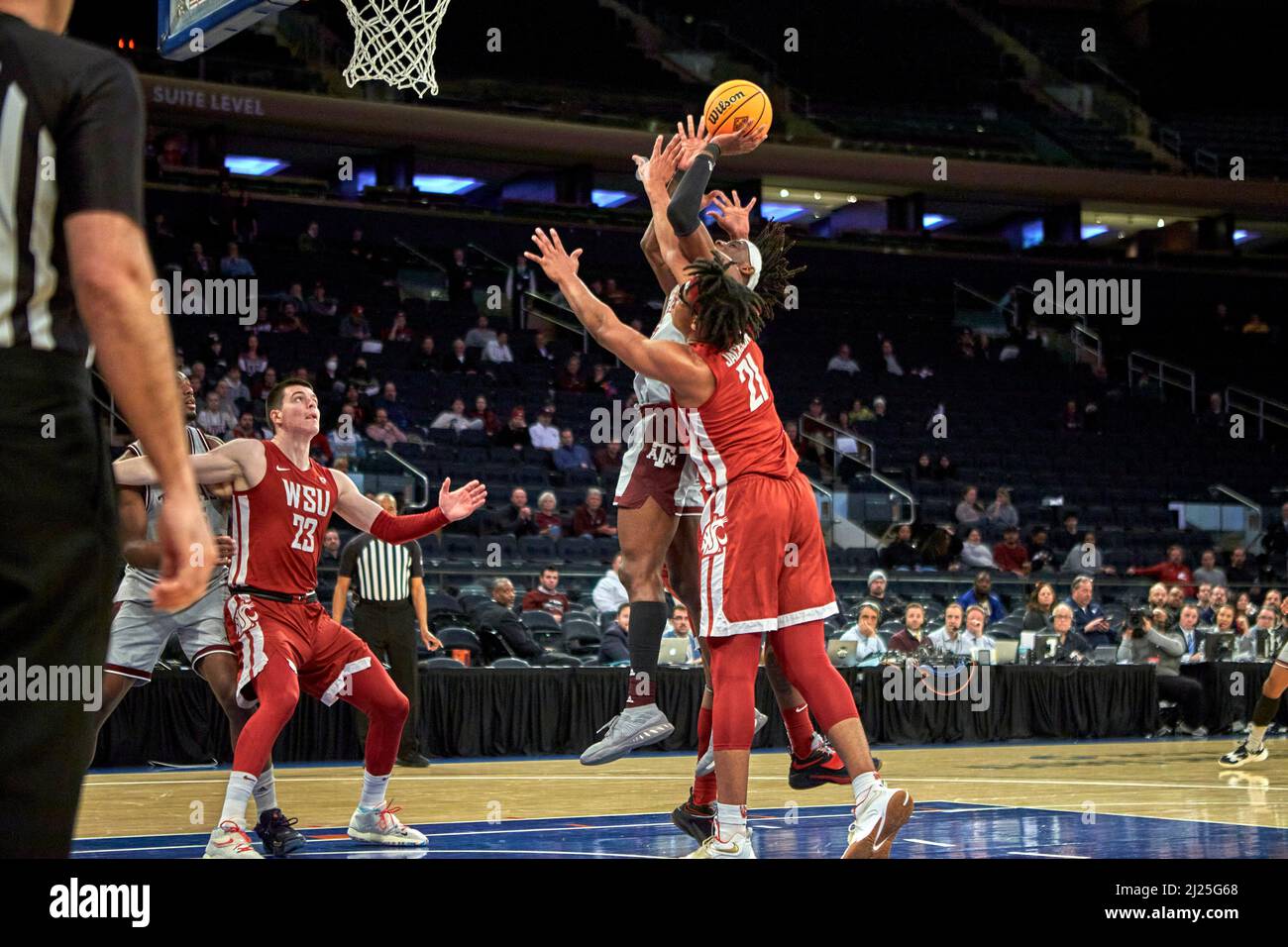 New York, New York, USA. 29th Mar, 2022. Texas A&M Aggies guard Manny ...