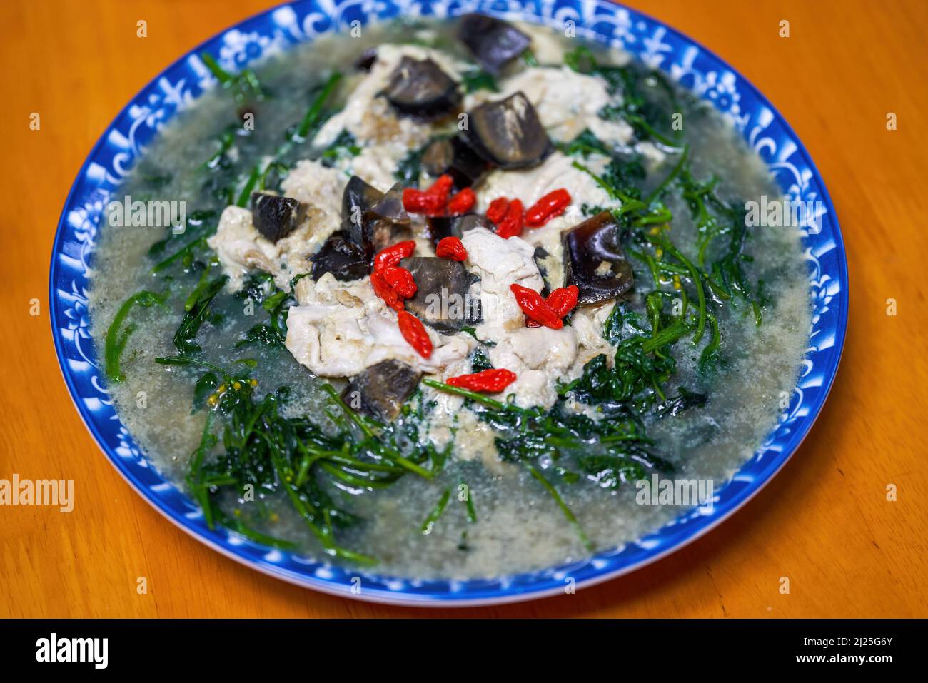 Soup with wolfberry leaves hi-res stock photography and images - Alamy