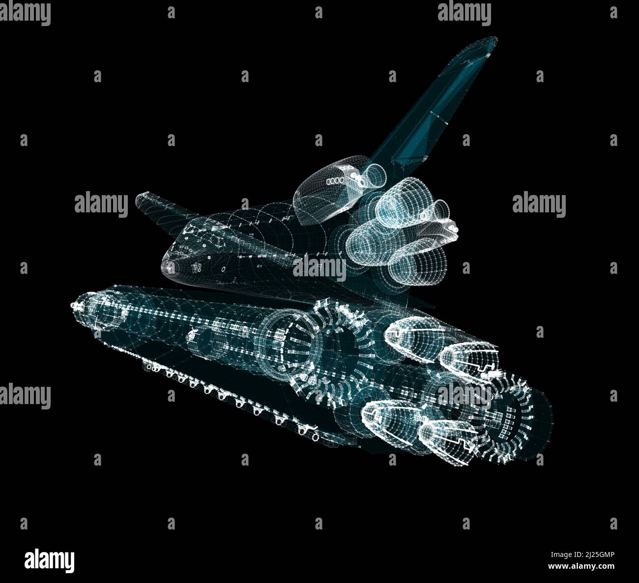 Abstract space rocket and shuttle. All of the particles Stock Photo - Alamy