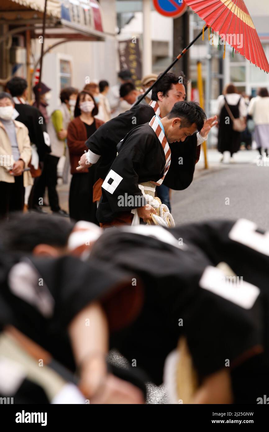 iida, nagano, japan, 2022/27/03, participants in the famous festival ...