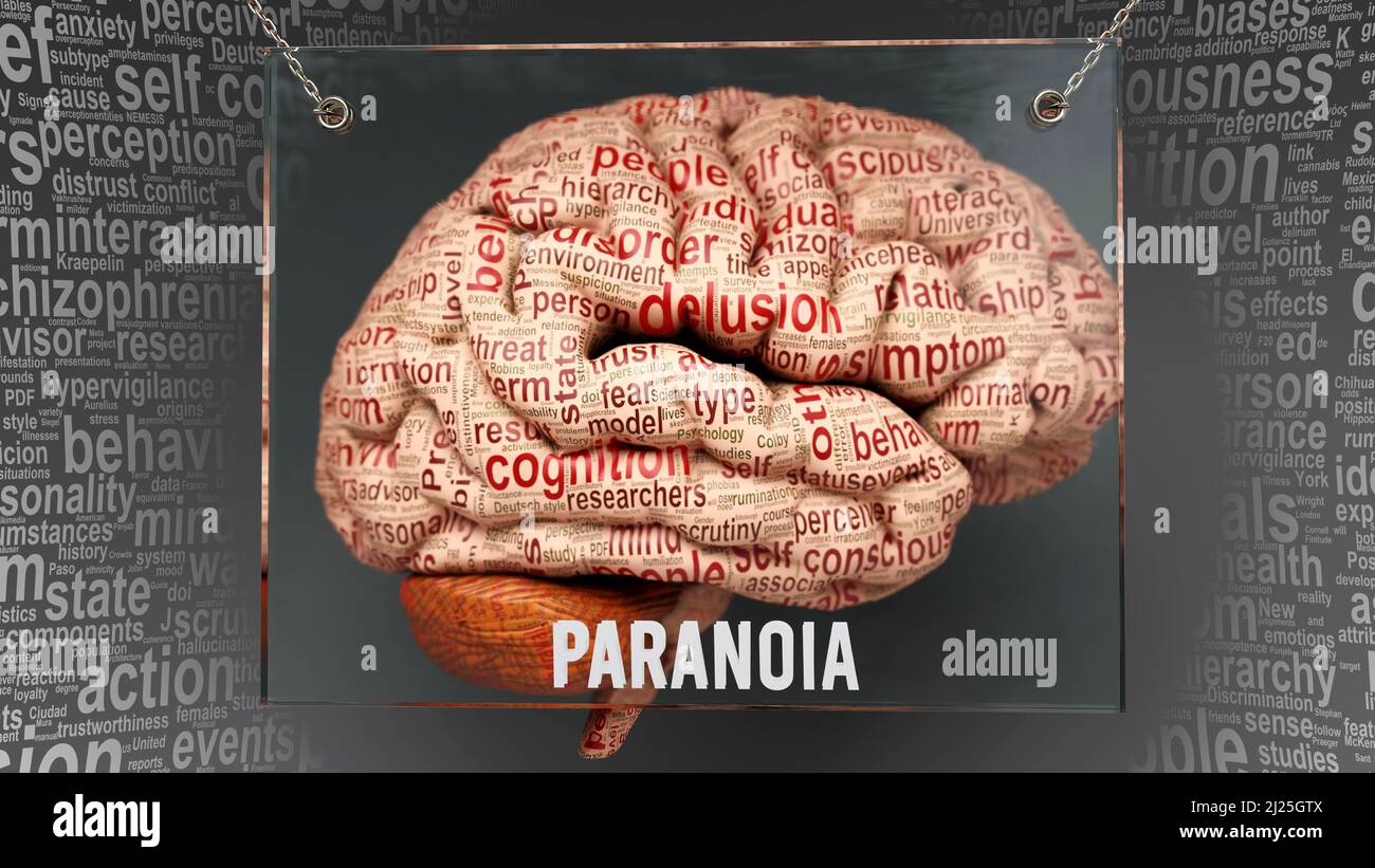 Paranoia anatomy - its causes and effects projected on a human brain ...