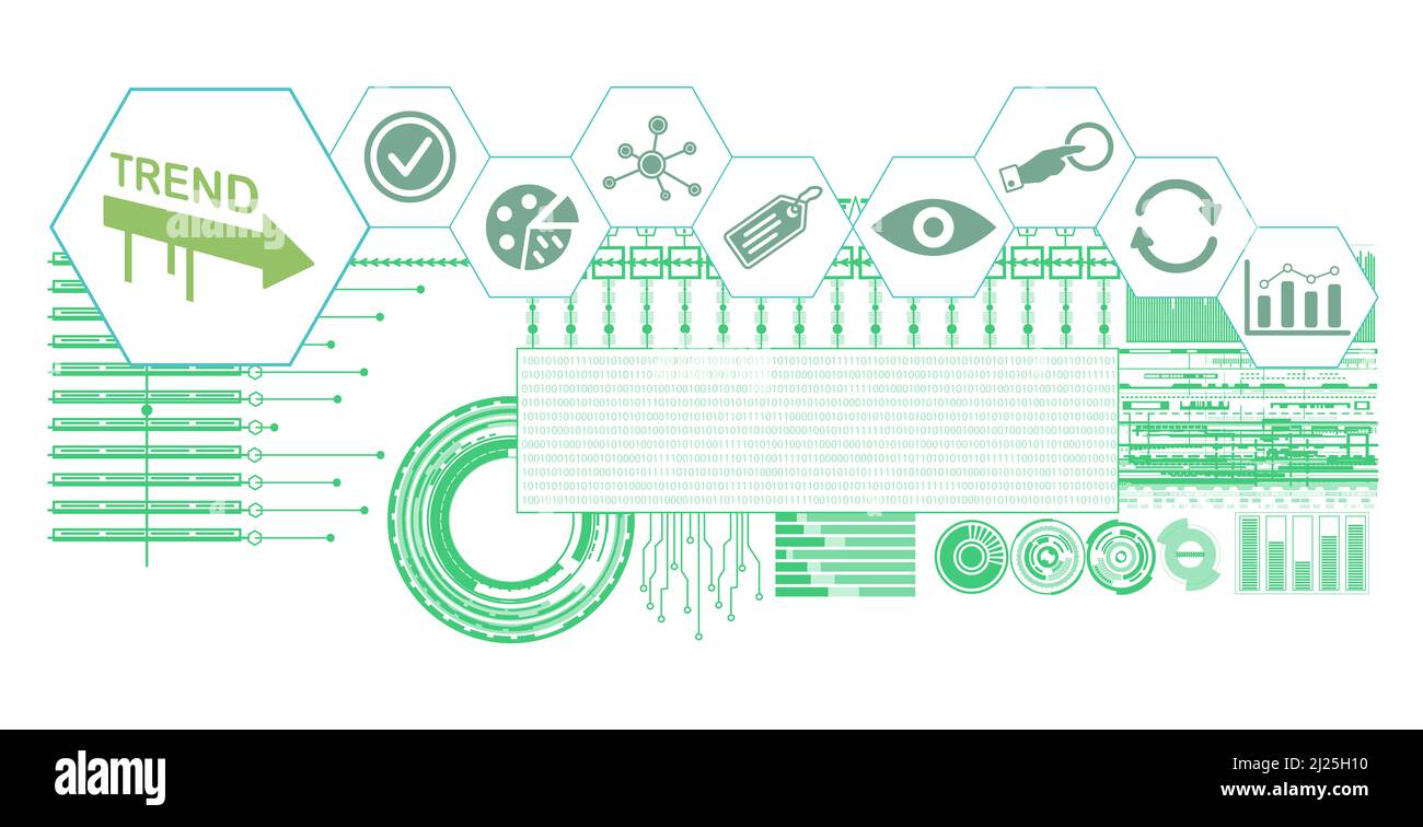 Concept of trends with connected icons Stock Photo - Alamy