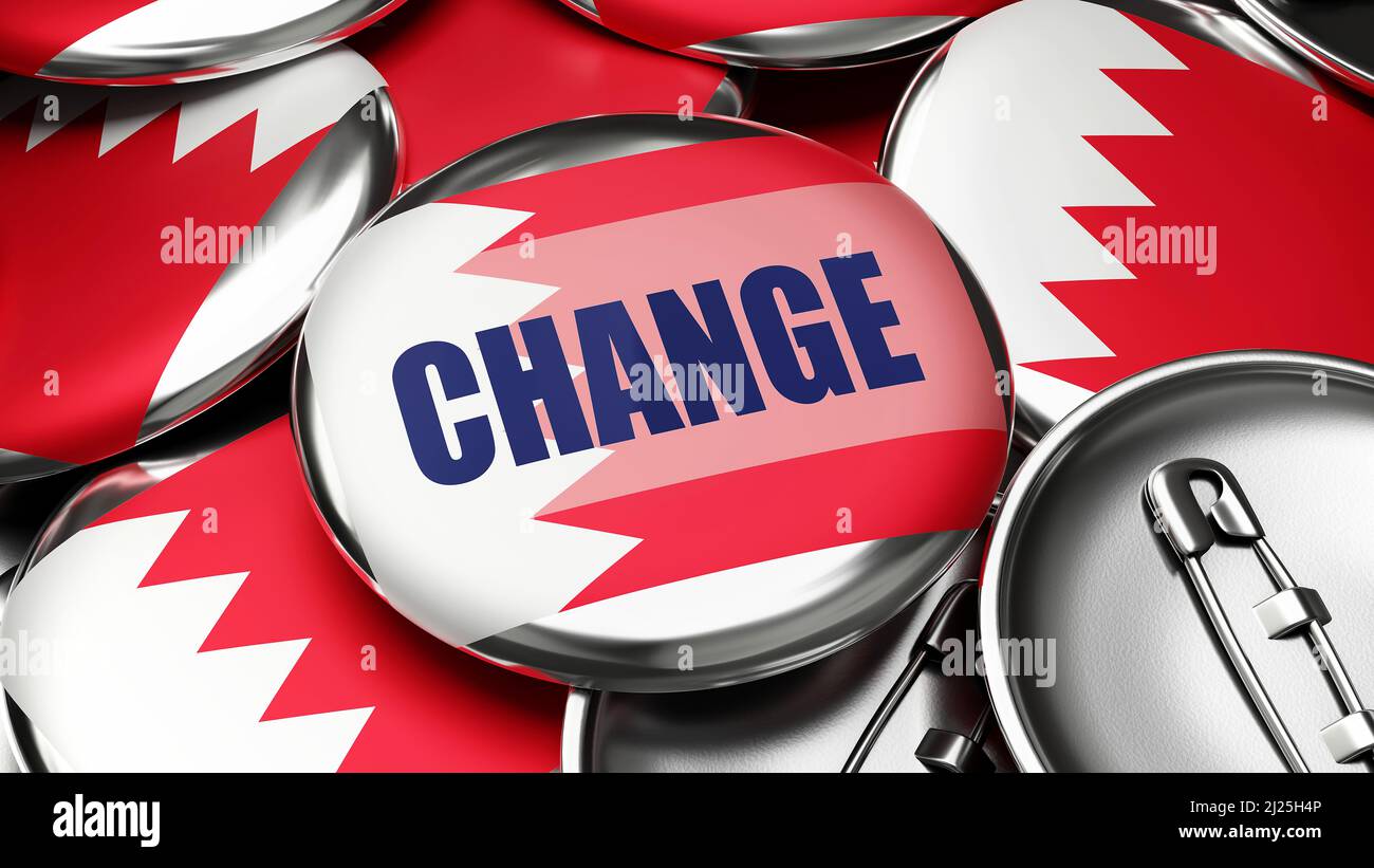 Change in Bahrain - national flag of Bahrain on dozens of pinback ... Change in Bahrain - national flag of Bahrain on dozens of pinback ...
