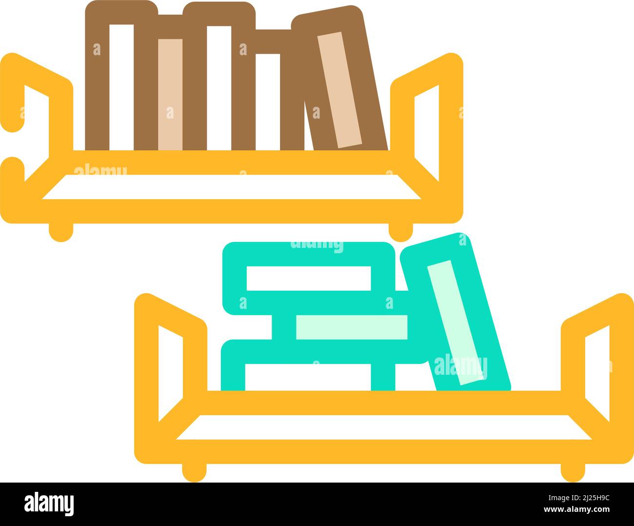 bookshelf furniture color icon vector illustration Stock Vector Image ...