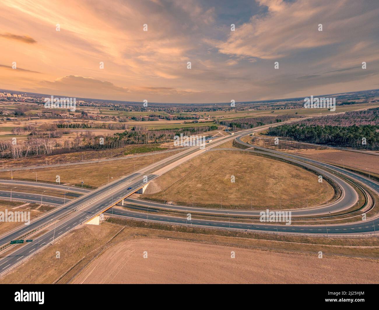 Drone aerial footage bridge intersection hi-res stock photography and ...