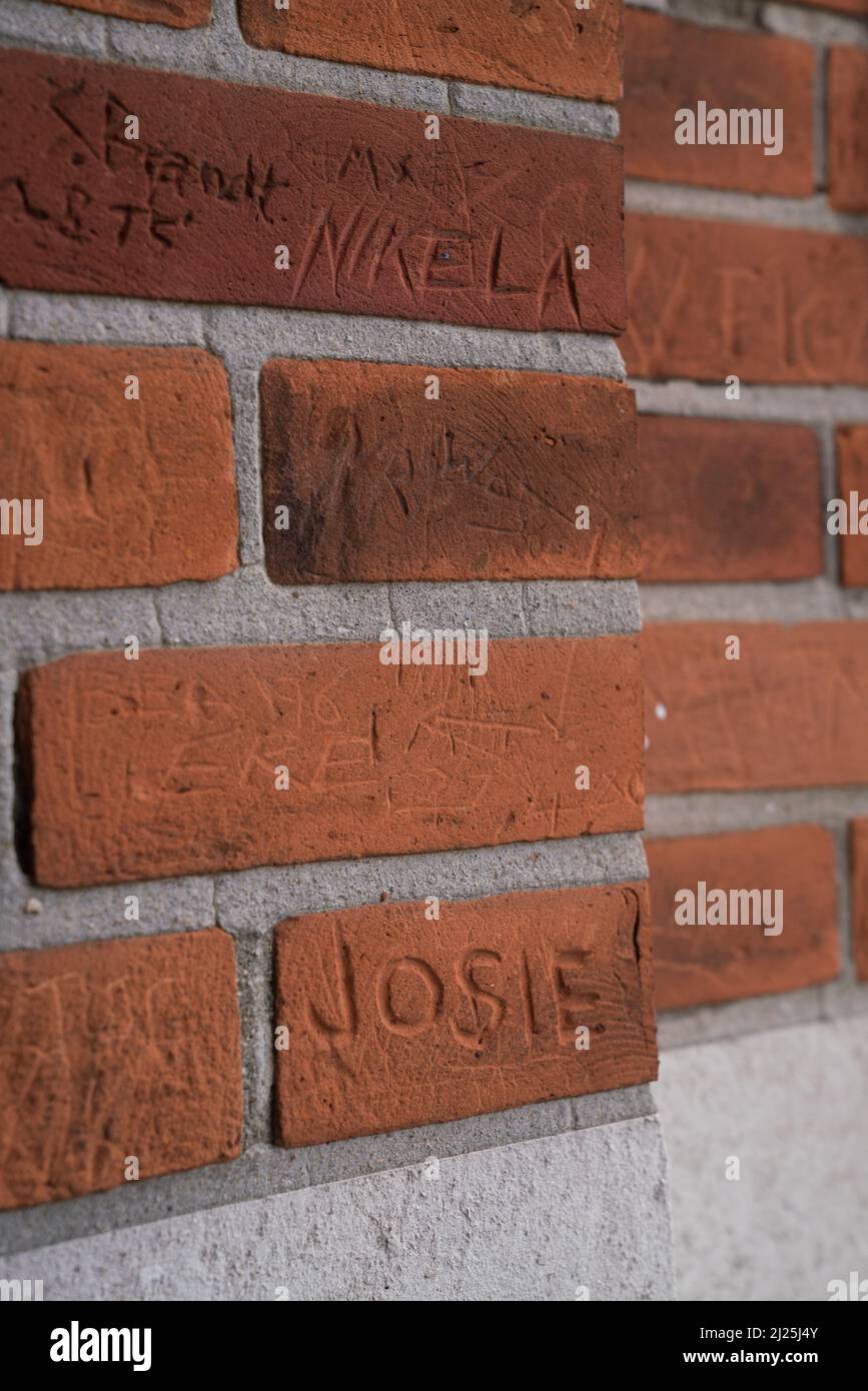 Engraved brick hi-res stock photography and images - Alamy