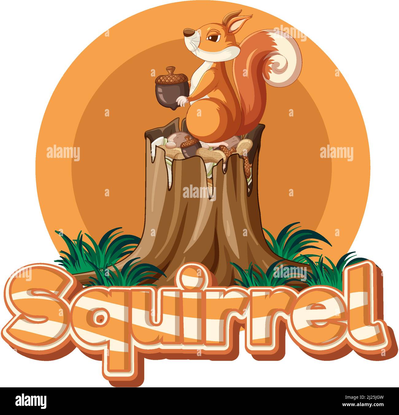 Font design for squirrel in brown illustration Stock Vector Image & Art ...