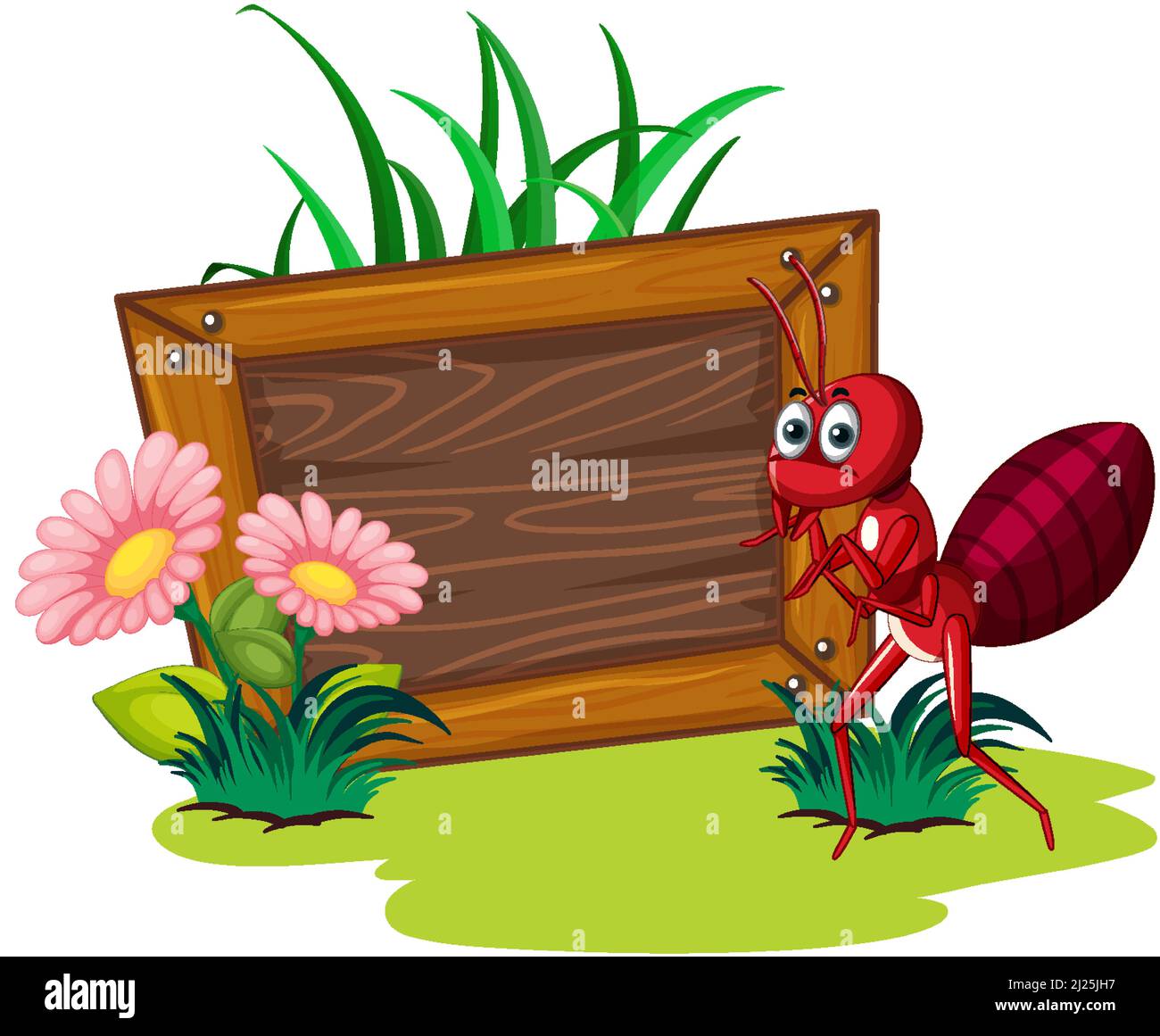 Sign board with ant on white background illustration Stock Vector Image ...