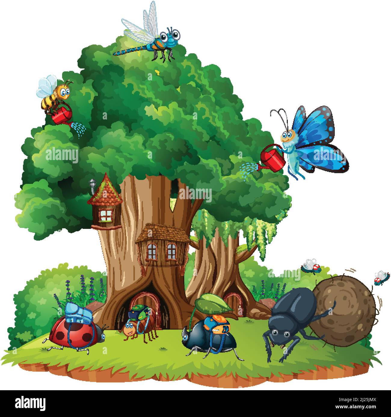 Beetle in tree Stock Vector Images - Alamy