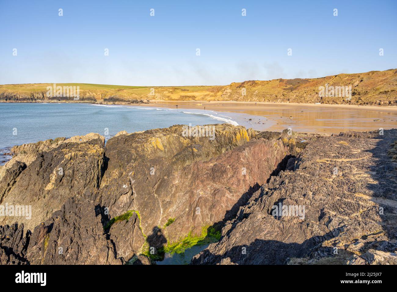 The beach at Traeth Porthor also Known as Whistling sands on the North ...