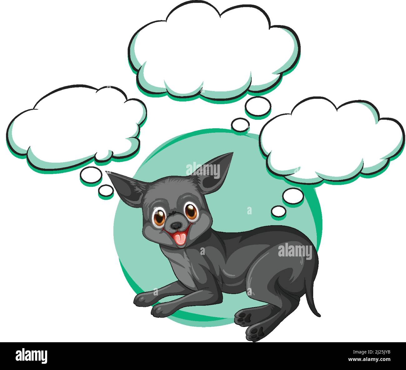 A dog thinking with many callouts illustration Stock Vector Image & Art ...