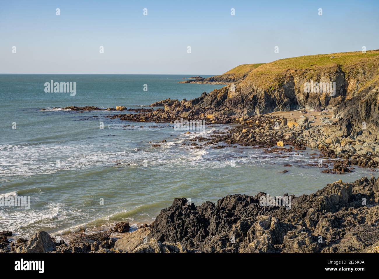 Looking towards Trwyn-Glas point to the north of Porthnor beach on the ...