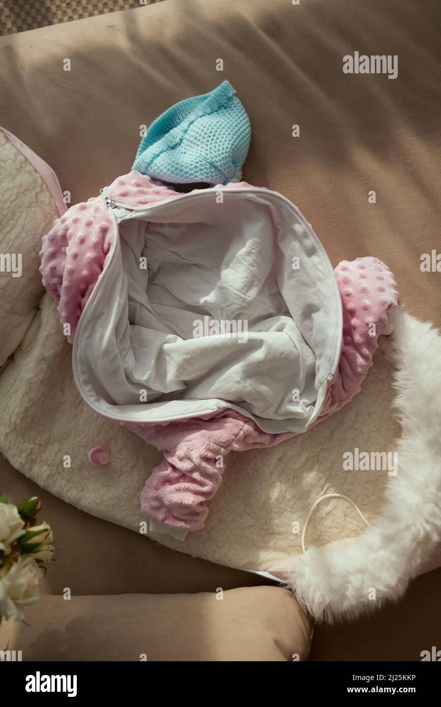 This Front View Premium Baby Fleece Mockup In Peach Melba Color, is ...