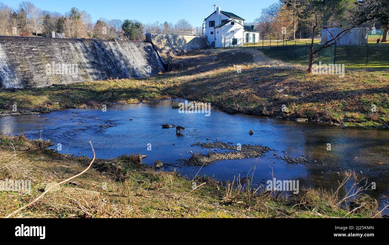 A house by the pond at the Crum creek Stock Photo - Alamy
