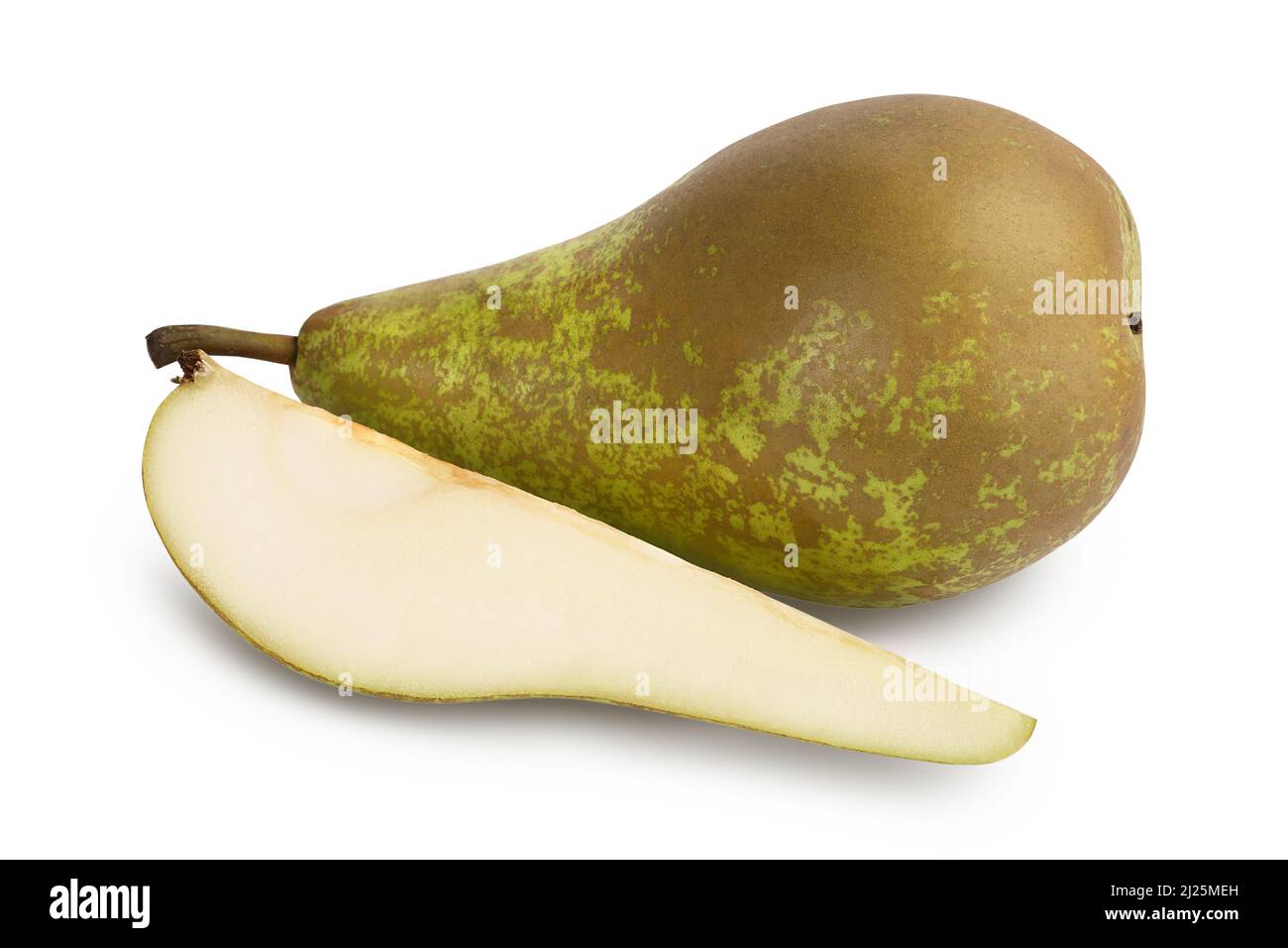 Green conference pear isolated on white background with clipping path ...