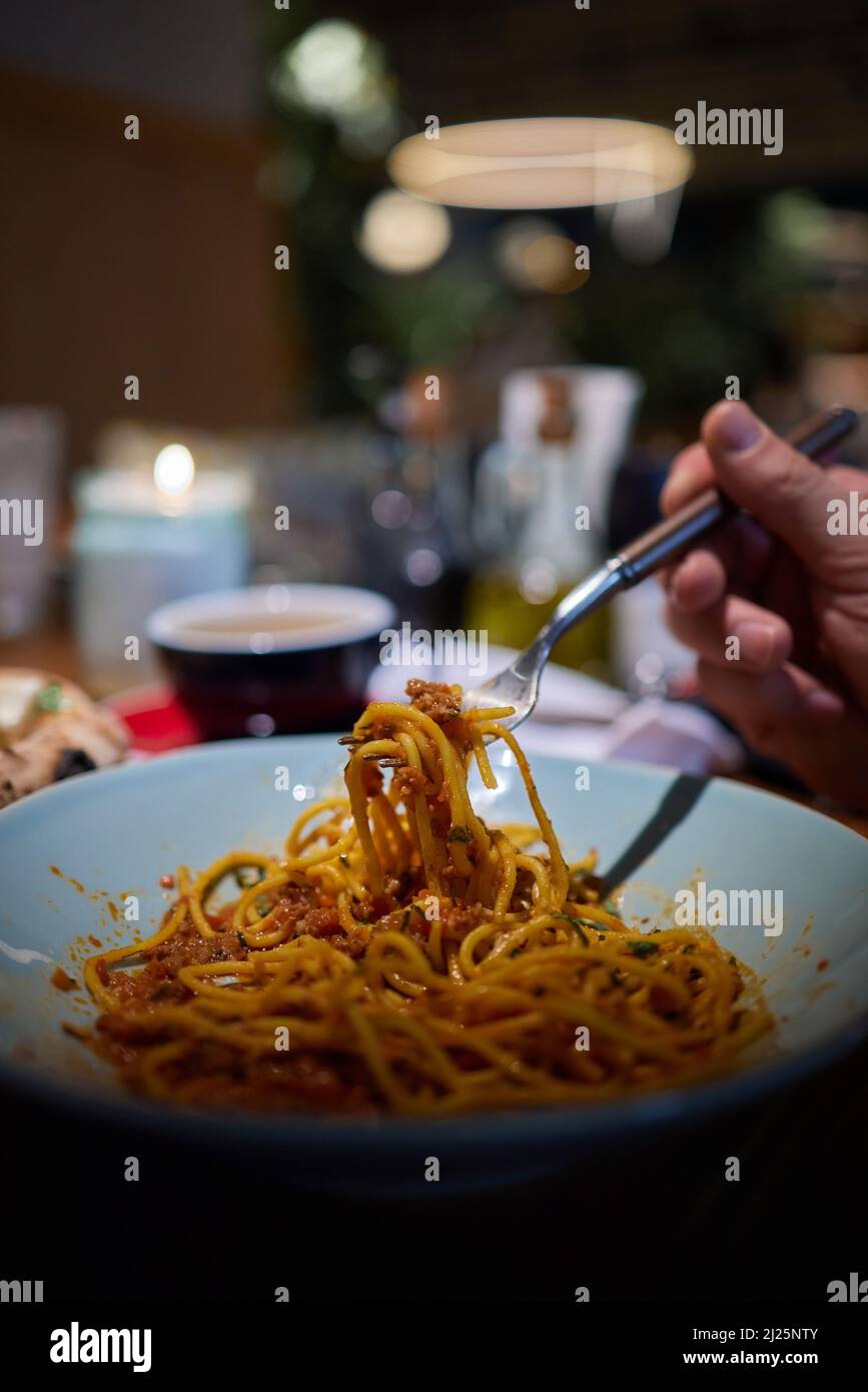 Italy spaghetti restaurant child hi-res stock photography and images ...