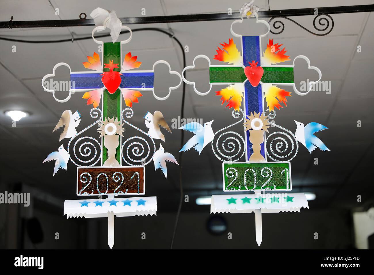 New year crosses in Cuenca, Ecuador Stock Photo - Alamy