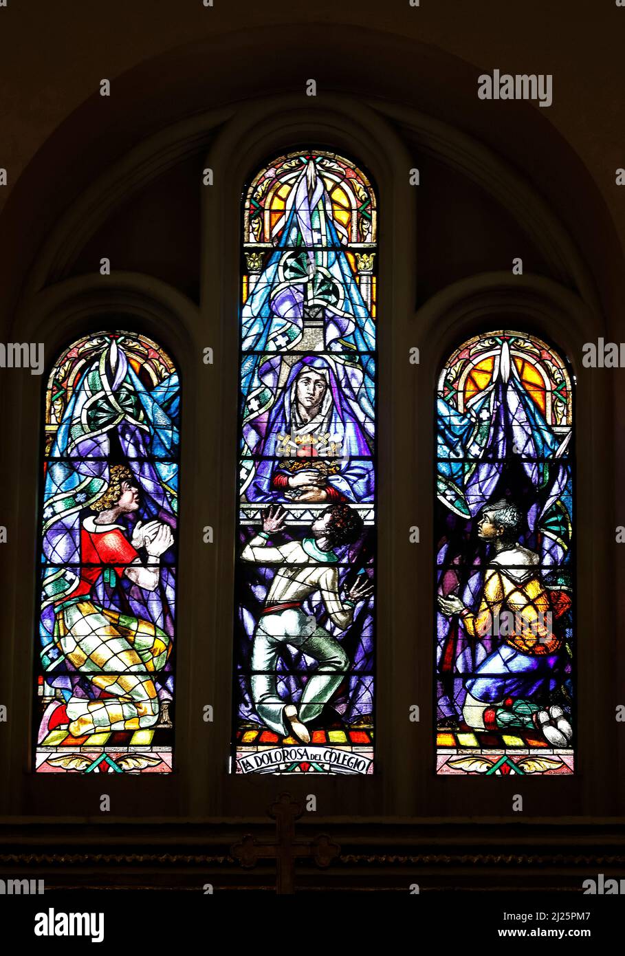Immaculate Conception cathedral, Cuenca, Ecuador. Stained glass Stock ...