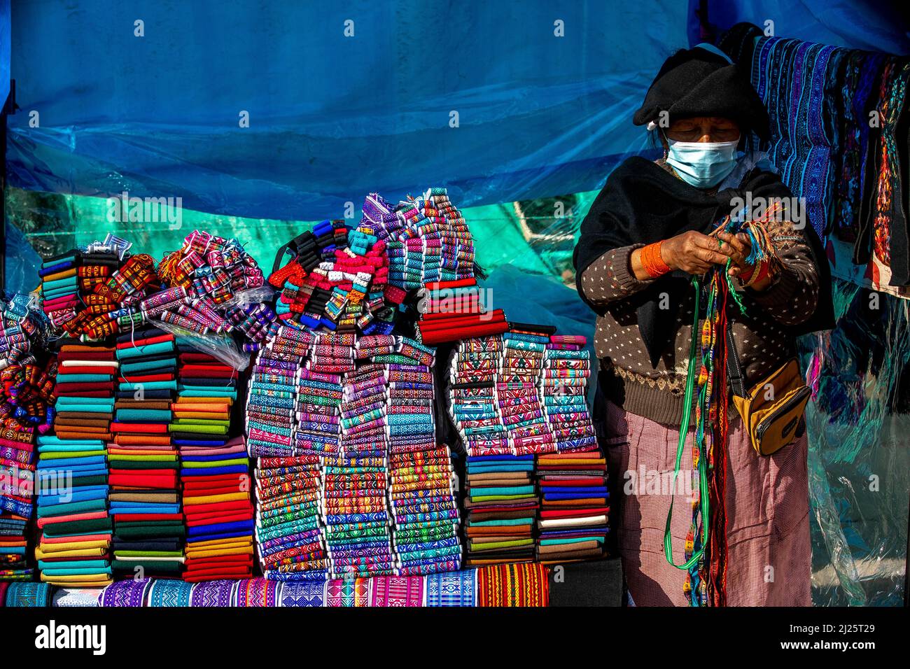 Shop at the weekly market in the center of Riobamba, Ecuador Stock ...