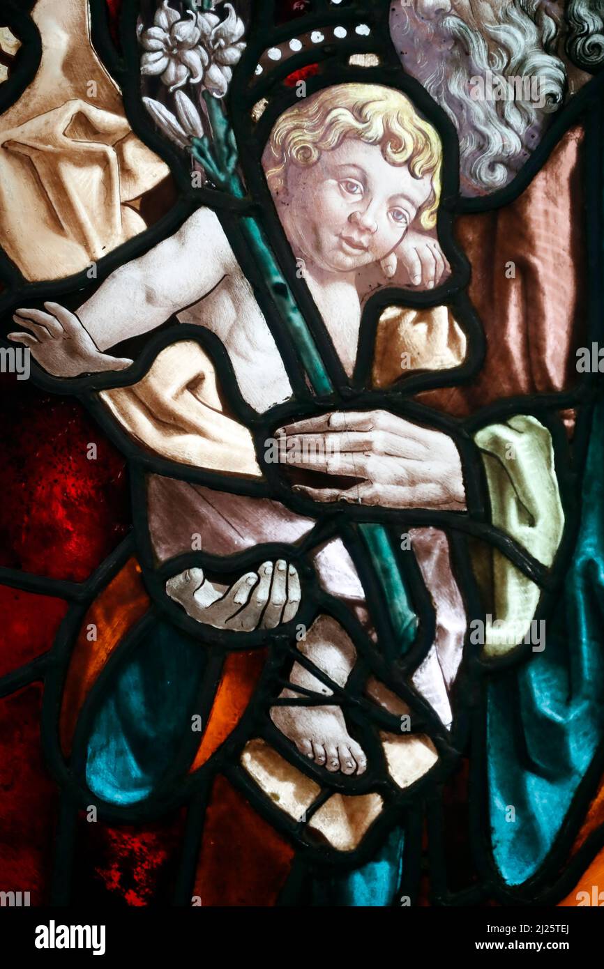 Church of Saint Jerome ( San Jeronimo ) the Royal. Stained glass window ...