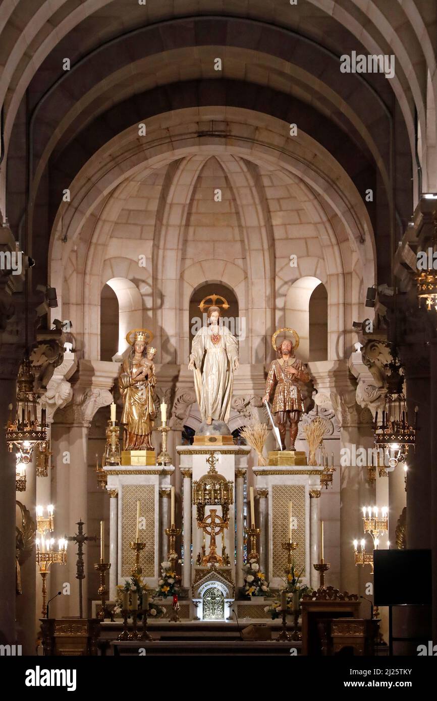 Almudena Cathedral. The crypt. Main altar Stock Photo - Alamy