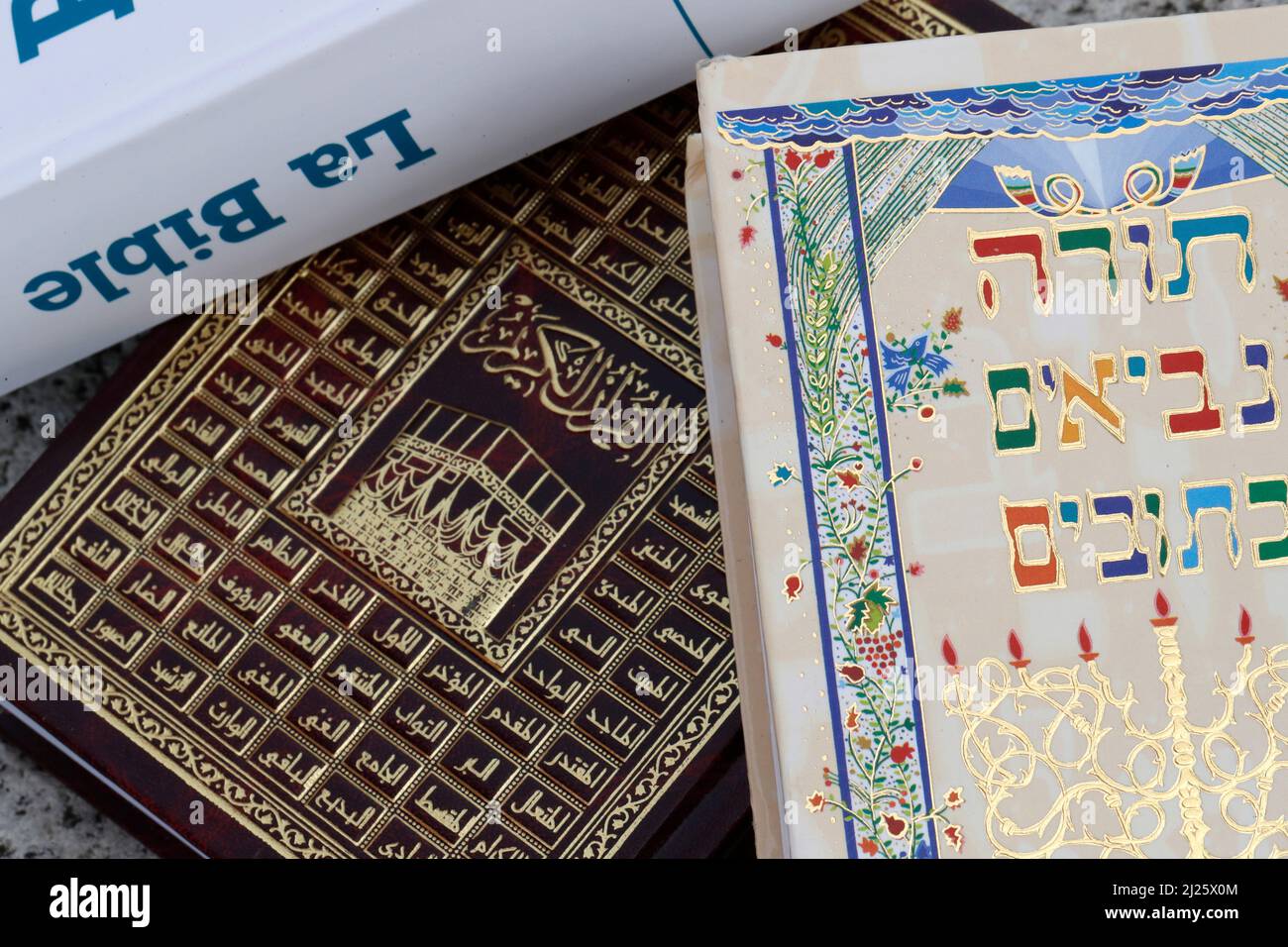 Christianity, Islam and Judaism. Bible, Quran and Torah. Interfaith or ...