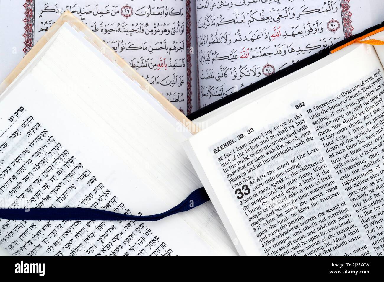 Christianity, Islam and Judaism. Bible, Quran and Torah. Interfaith or ...