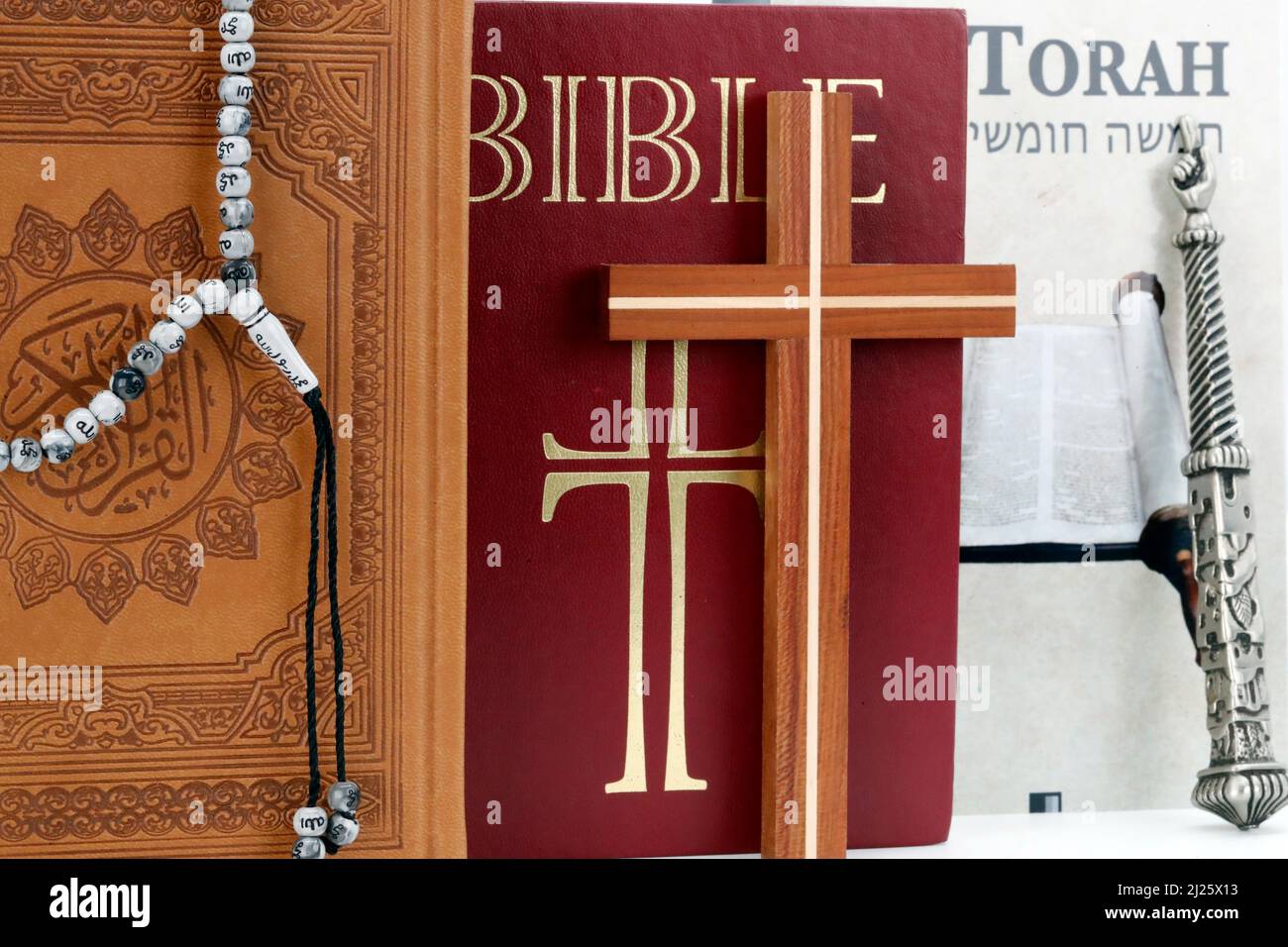 Christianity, Islam and Judaism. Bible, Quran and Torah. Interfaith or ...