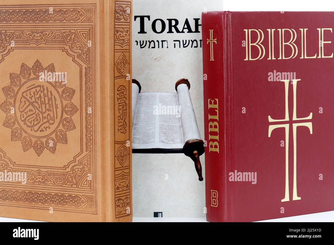 Christianity, Islam and Judaism. Bible, Quran and Torah. Interfaith or ...