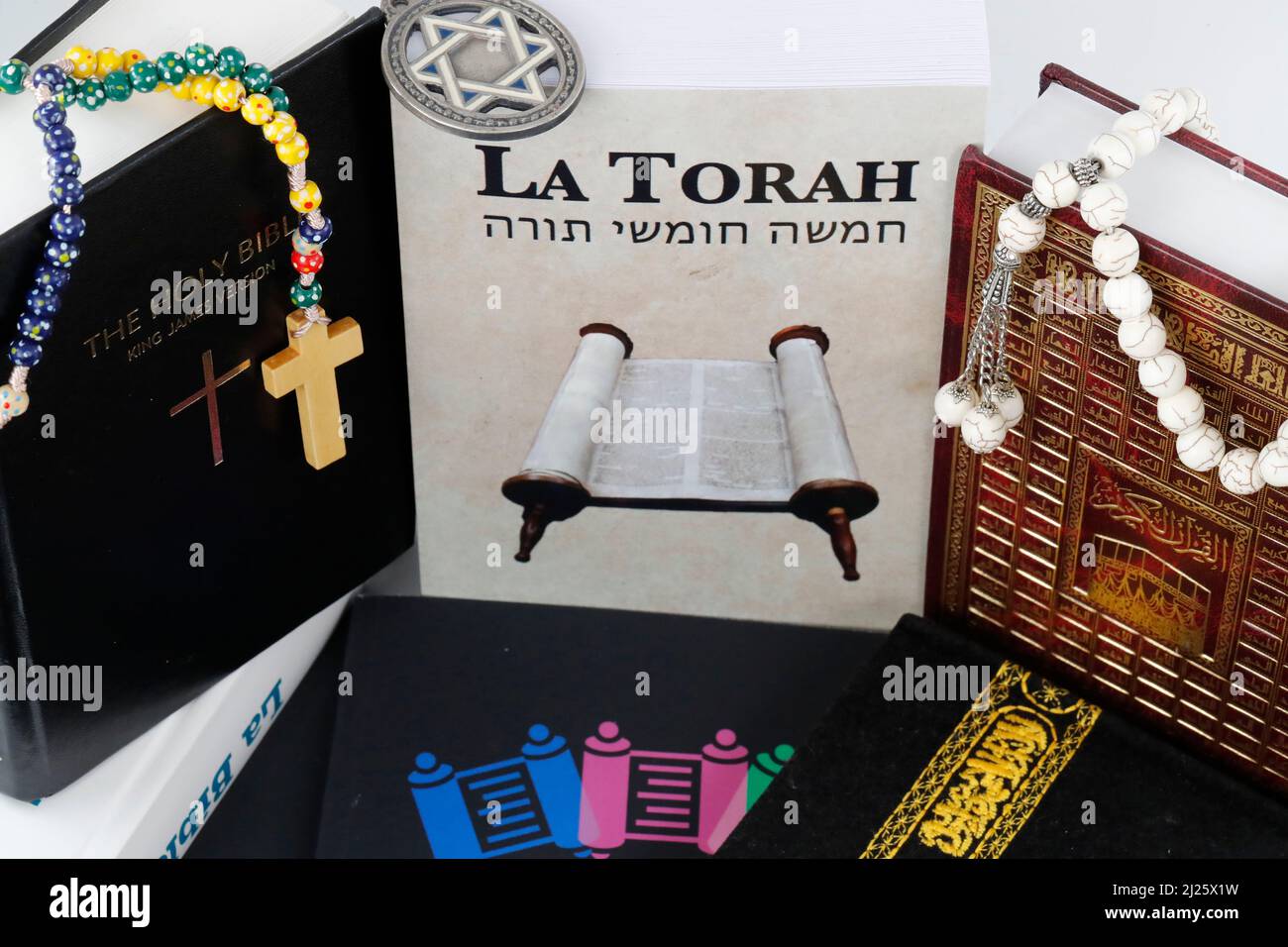 Christianity, Islam and Judaism. Bible, Quran and Torah. Interfaith or ...