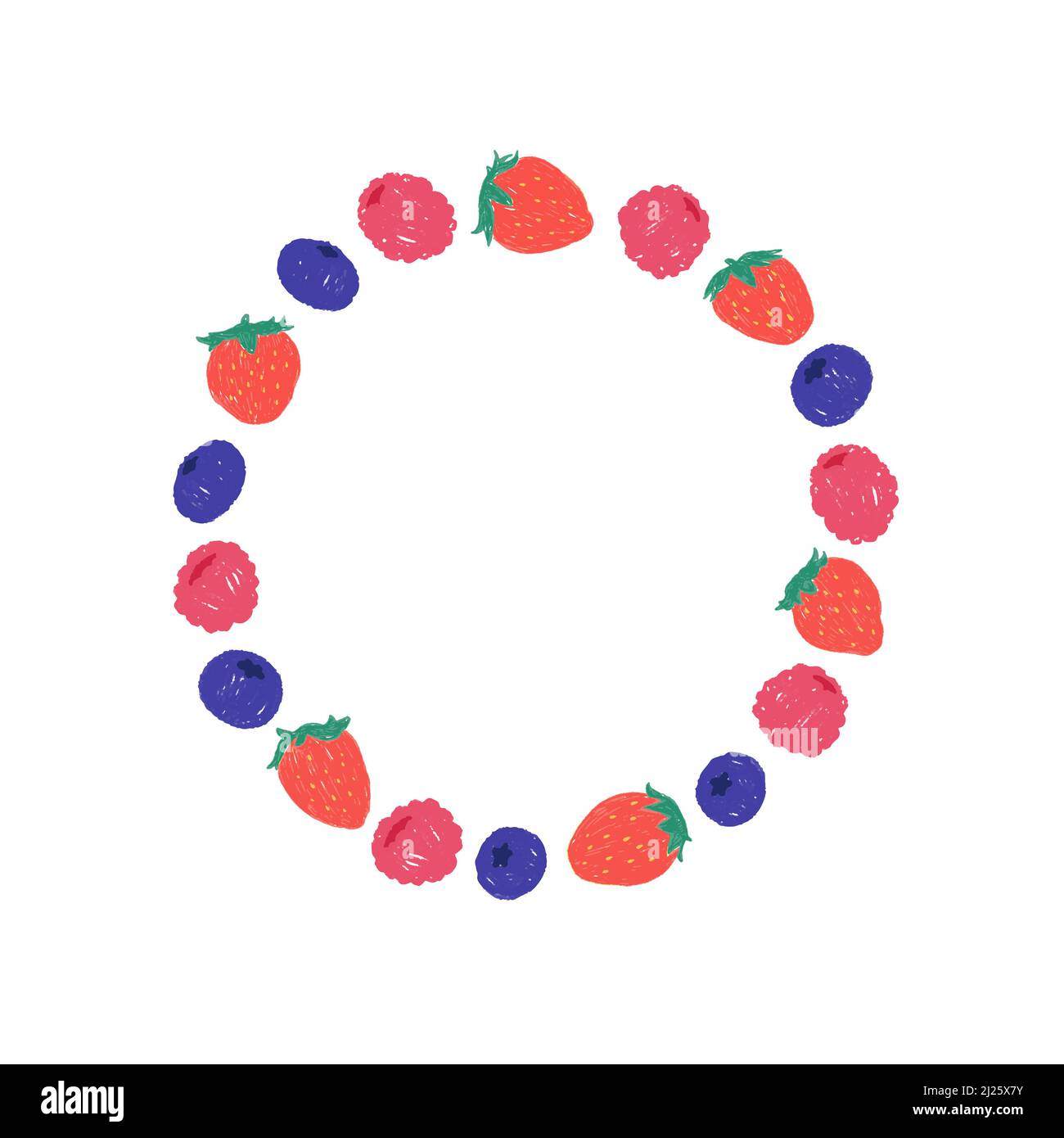 Hand draw vector illustration of strawberry, blueberry, raspberry with ...