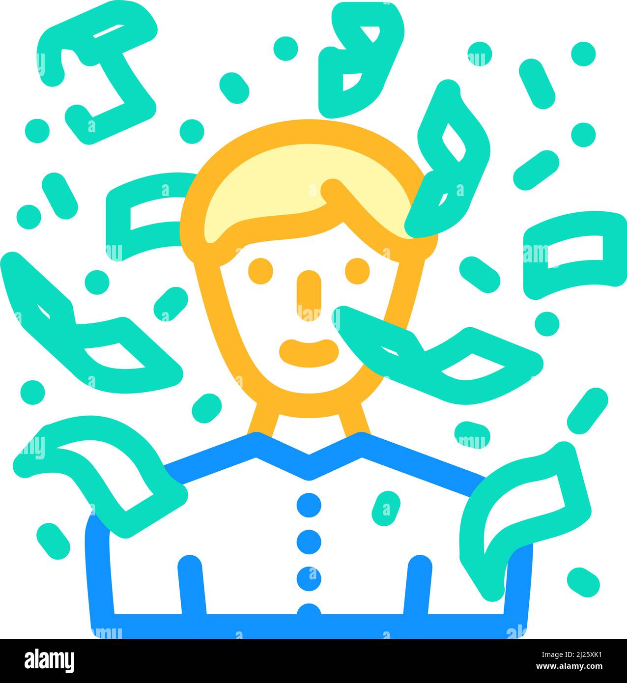 money fall wealth boss color icon vector illustration Stock Vector ...