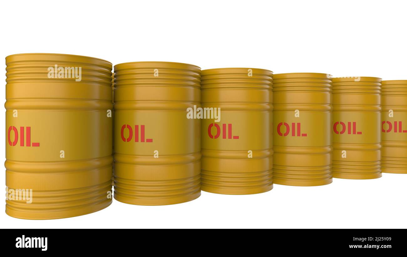 Illustration White background with fuel yellow oil gas cylinder 3d ...