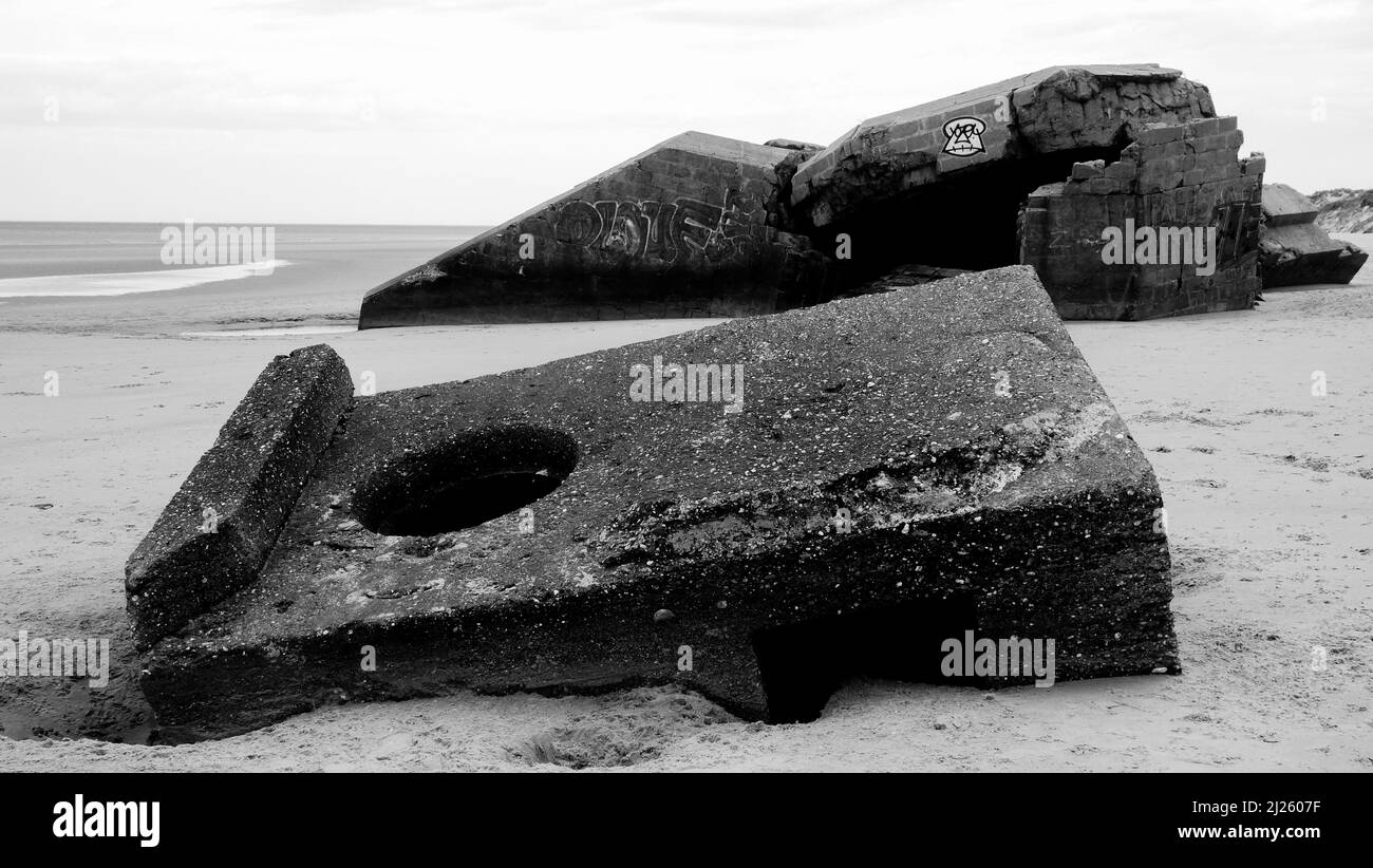 German WWII Blockhaus, Leffrinckoucke, Nord, Hauts-de-France, France ...