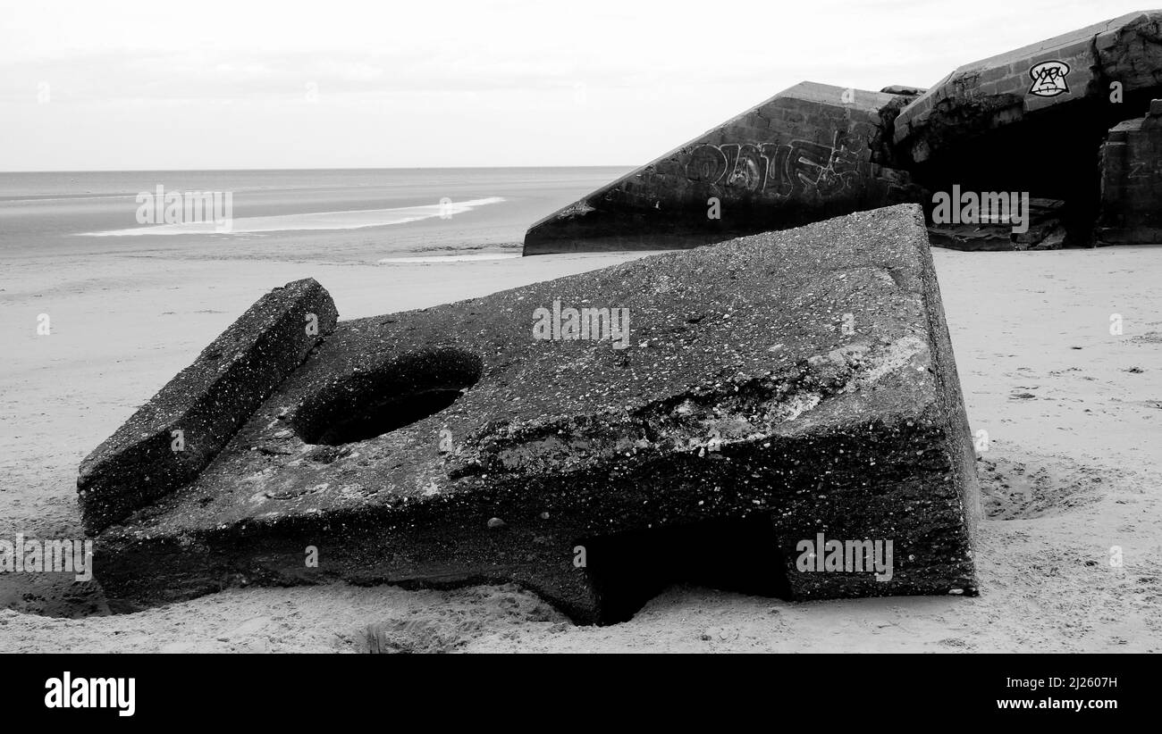 German WWII Blockhaus, Leffrinckoucke, Nord, Hauts-de-France, France ...