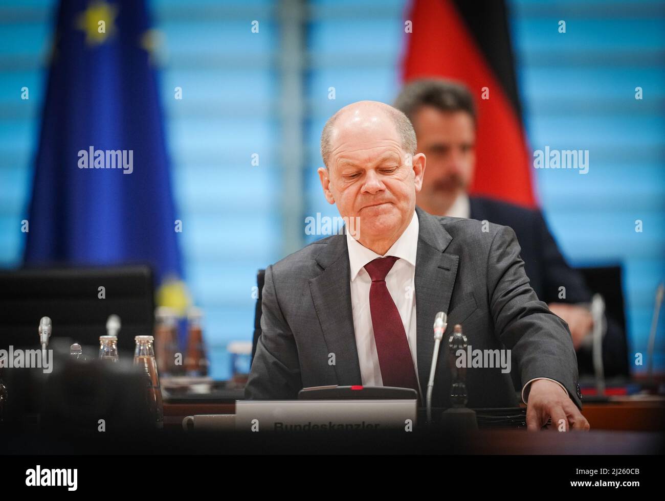 Berlin, Germany. 30th Mar, 2022. Chancellor Olaf Scholz (SPD) attends ...