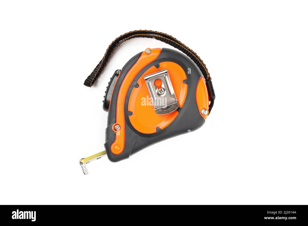 One measuring roulette isolated on white background Stock Photo - Alamy