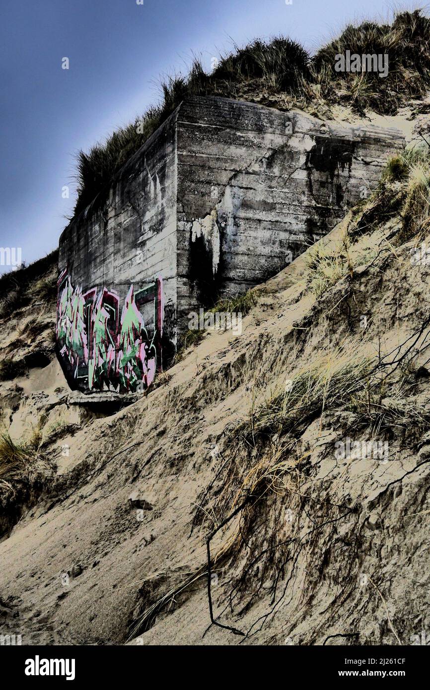 German WWII Blockhaus, Leffrinckoucke, Nord, Hauts-de-France, France ...