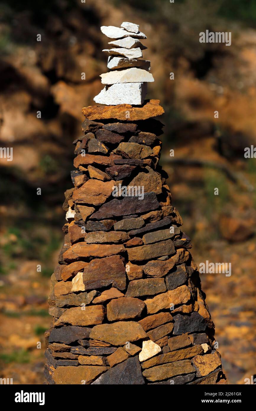 A cairn is a man-made pile (or stack) of stones Stock Photo - Alamy