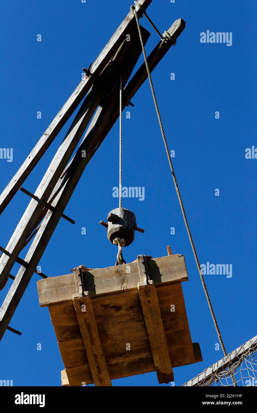 Guedelon Castle, medieval-site. Construction of a castle, using the ...