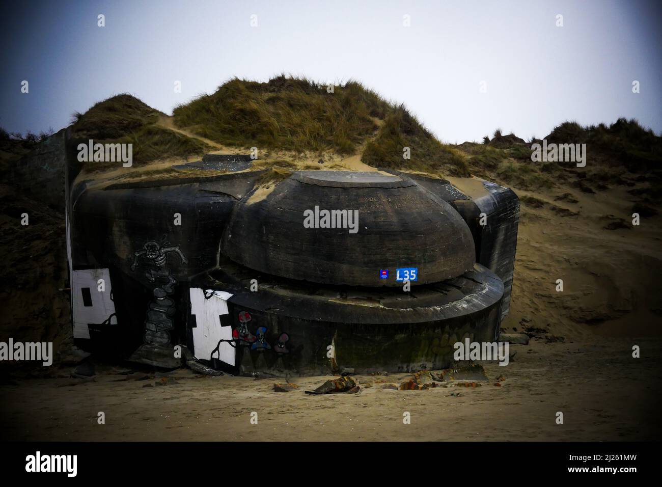 German WWII Blockhaus, Leffrinckoucke, Nord, Hauts-de-France, France ...