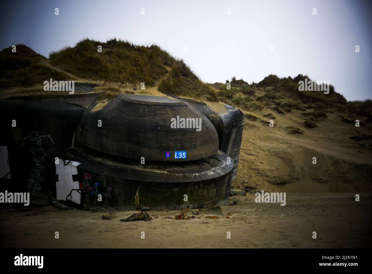 German WWII Blockhaus, Leffrinckoucke, Nord, Hauts-de-France, France ...