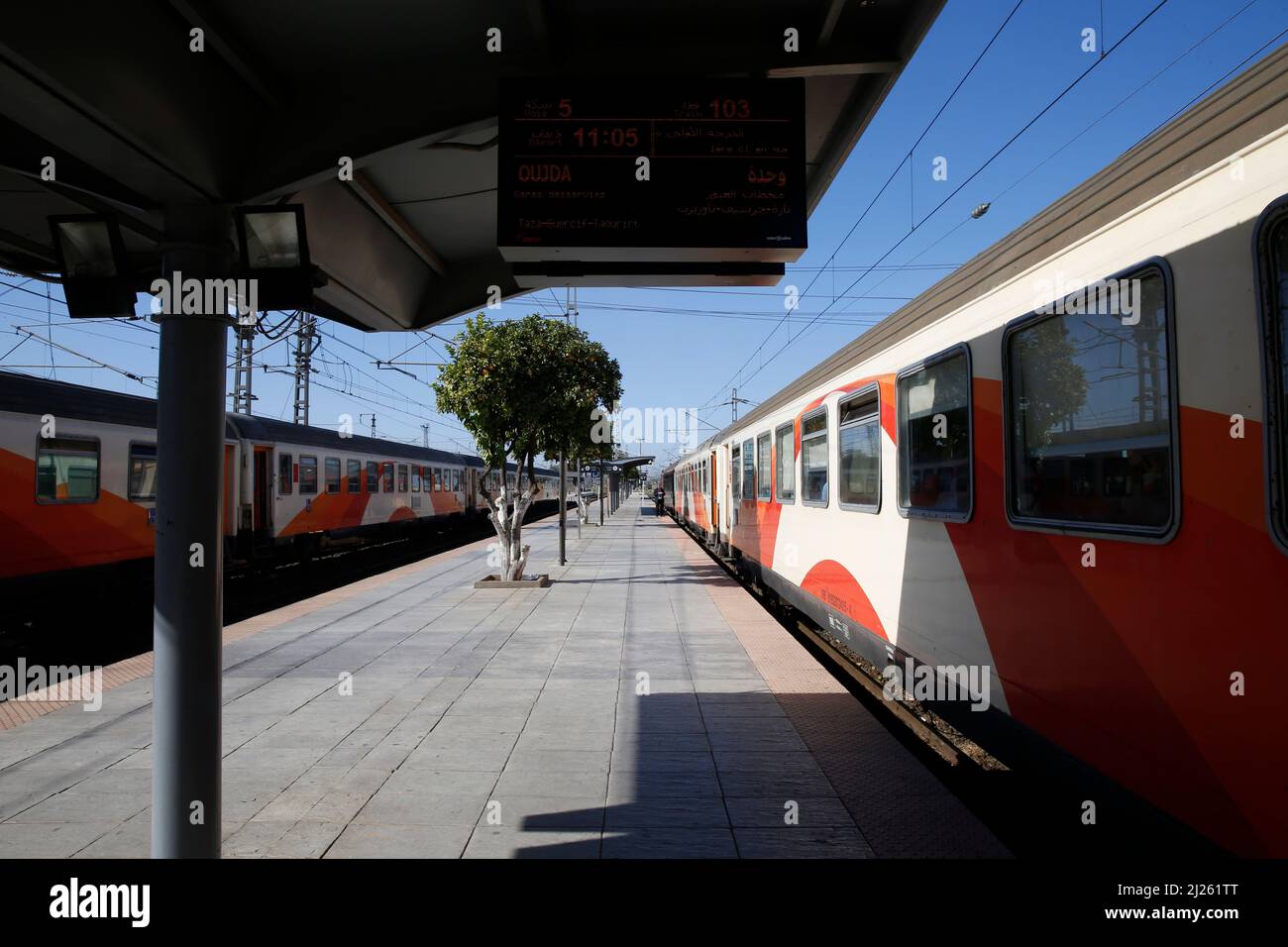 Fez railway station platform, Morocco Stock Photo - Alamy