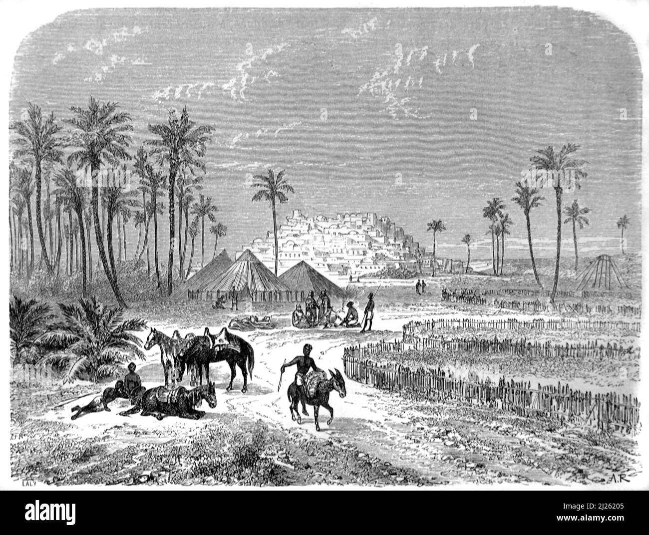 Early View or Historic View of Adiri, an Oasis Town in Wadi al Shatii ...