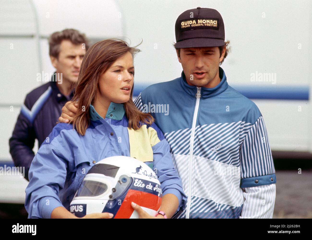 Elio de Angelis (ITA) Team Lotus and girlfriend Ute Stock Photo - Alamy