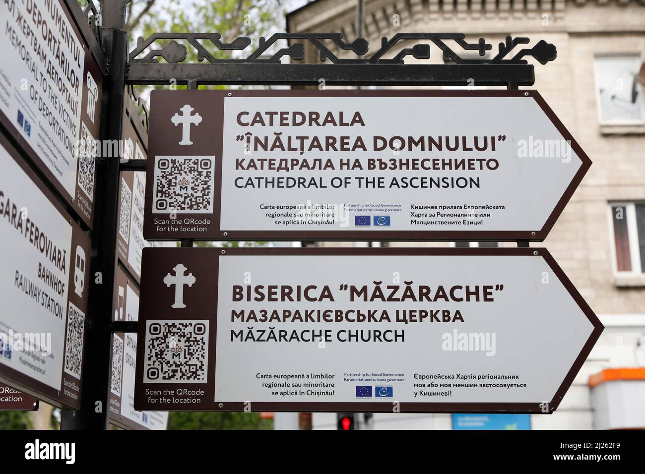 Tourist signs in Chisinau, Moldova Stock Photo - Alamy